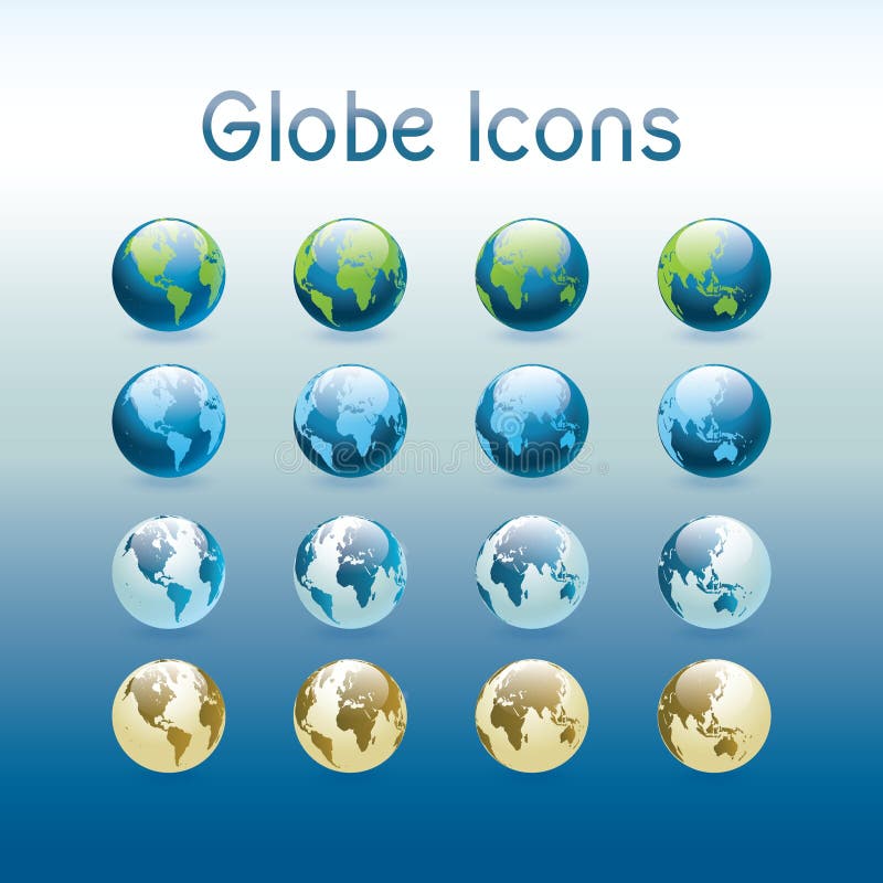Globe Icons Collection. Vector Illustration Decorative Design Stock ...
