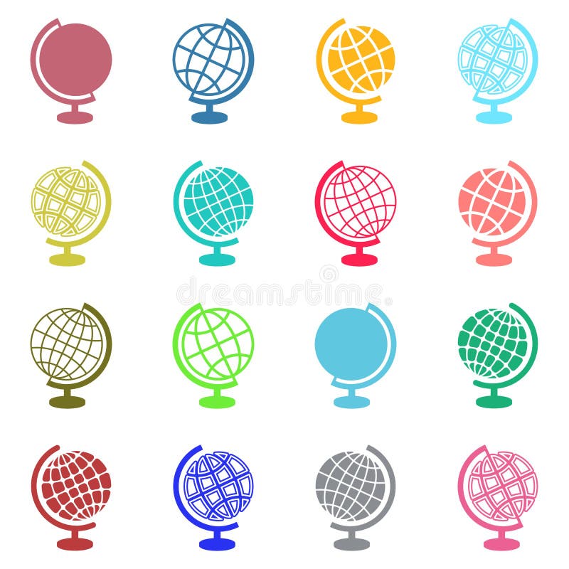 Globe icons stock vector. Illustration of geographic - 45278930