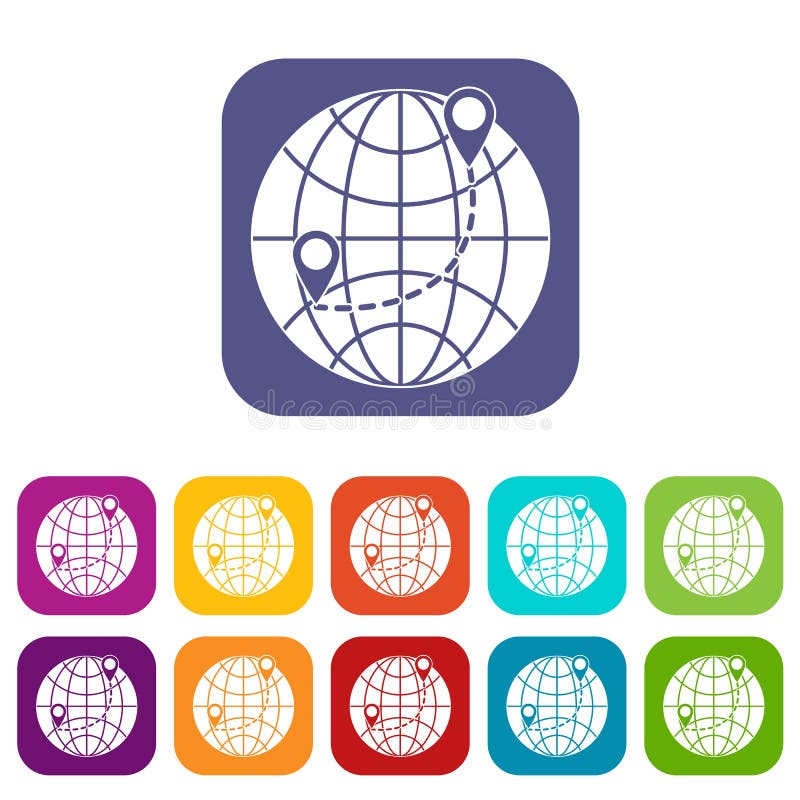 Globe icons set stock vector. Illustration of modern - 96648690