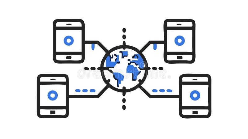 Globe With Interconnected Devices Global Iot Network Vector Design Generative Ai Stock Vector