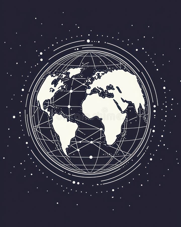Globe with Interconnected Lines Representing Global Business and ...