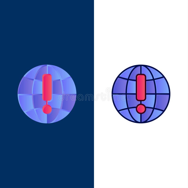 Globe, Internet, Browser, World Icons. Flat and Line Filled Icon Set ...