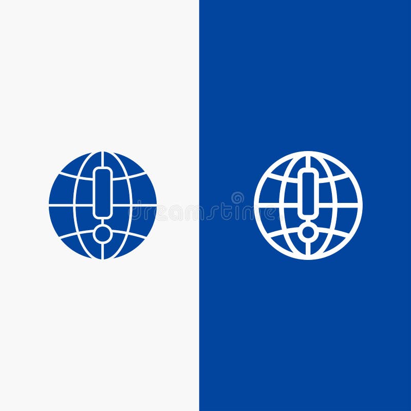 Globe, Internet, Browser, World Line and Glyph Solid Icon Blue Banner ...