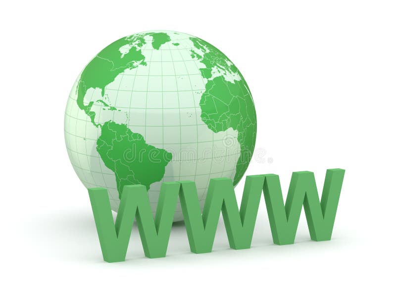 Globe and Internet. Earth and World Map. 3d Stock Illustration ...