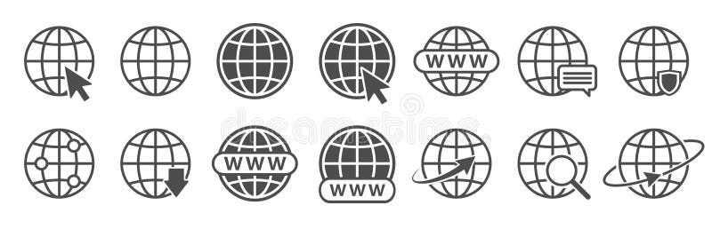 Globe Internet Icon. Vector Earth, World, Planet Sign. Cyberspace ...