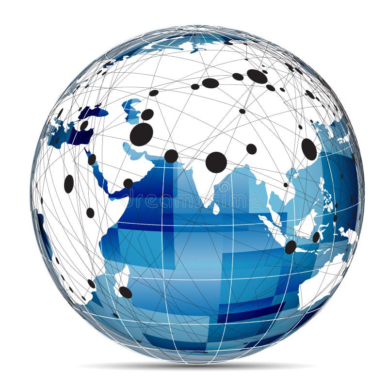 Globe Internet network stock illustration. Illustration of position ...