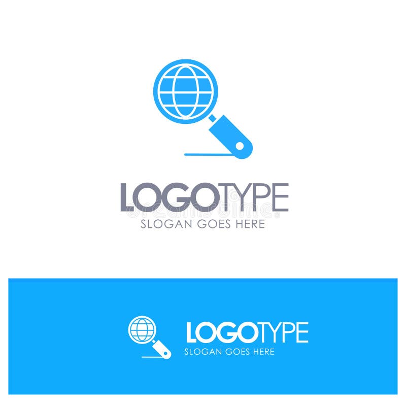 Globe, Internet, Search, Seo Blue Solid Logo with Place for Tagline ...