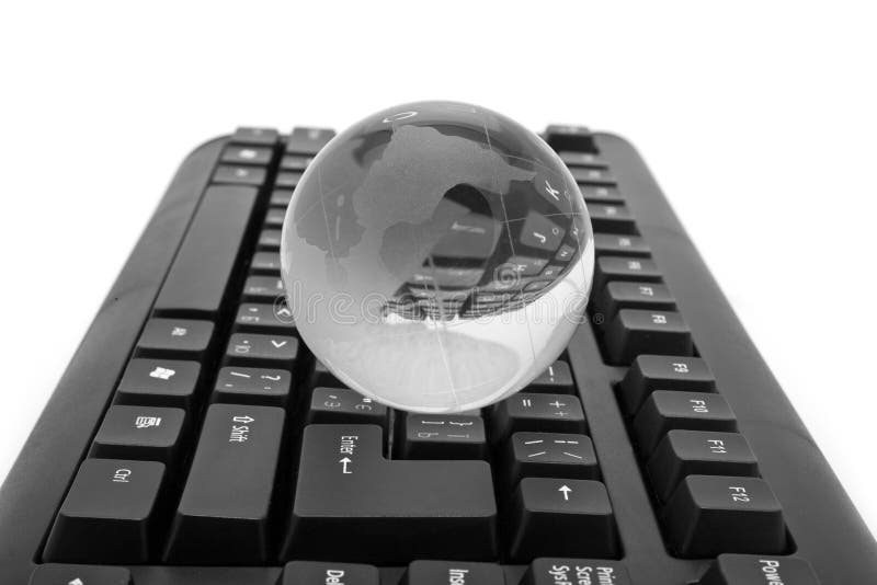 Globe on keyboard stock image. Image of spherical, keyboard - 25267697