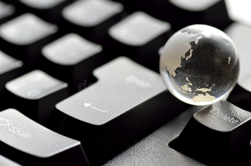 Globe and keyboard. stock photo. Image of society, information - 27759364