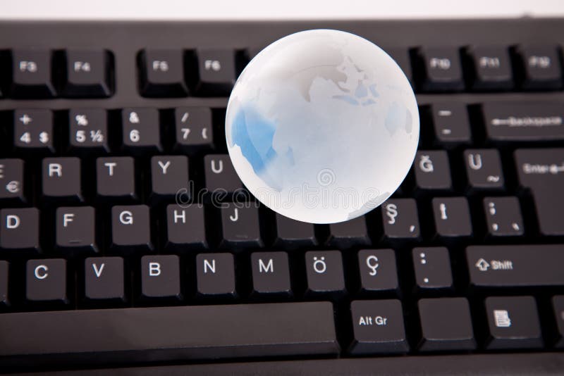 Globe on keyboard stock image. Image of glass, globe - 28432783