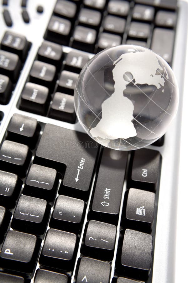 Globe on Keyboard, Internet Concept Stock Image - Image of connect ...