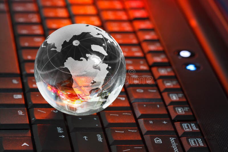 Globe on keyboard stock photo. Image of planet, intellect - 24414094