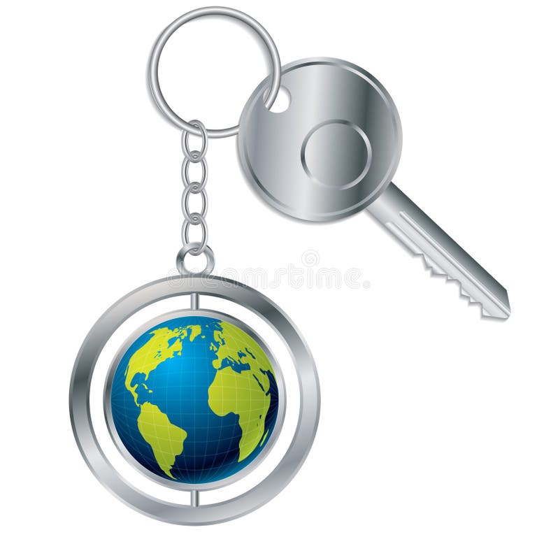 Globe keyholder stock vector. Illustration of keychain - 16558346