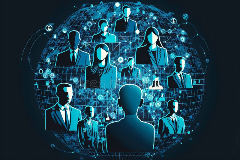 Globe with Large Number of People Displaying Business Concept through ...