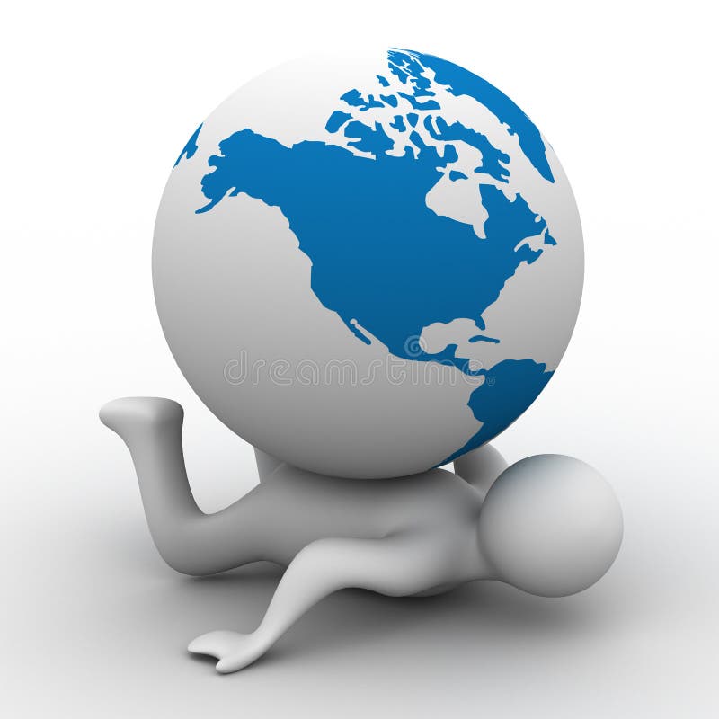 Young Man Sitting on Globe with the Book. Stock Illustration ...