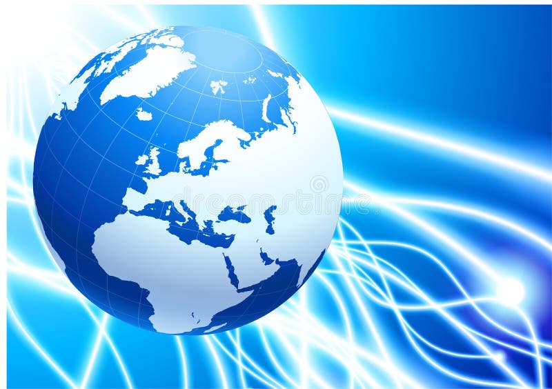 Globe on Light Line Background Stock Illustration - Illustration of ...