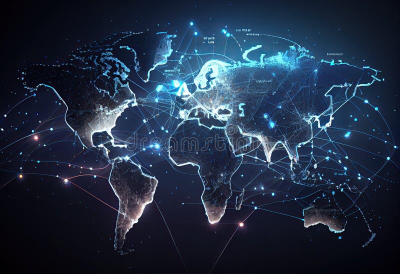 Globe in light points stock illustration. Illustration of networking ...