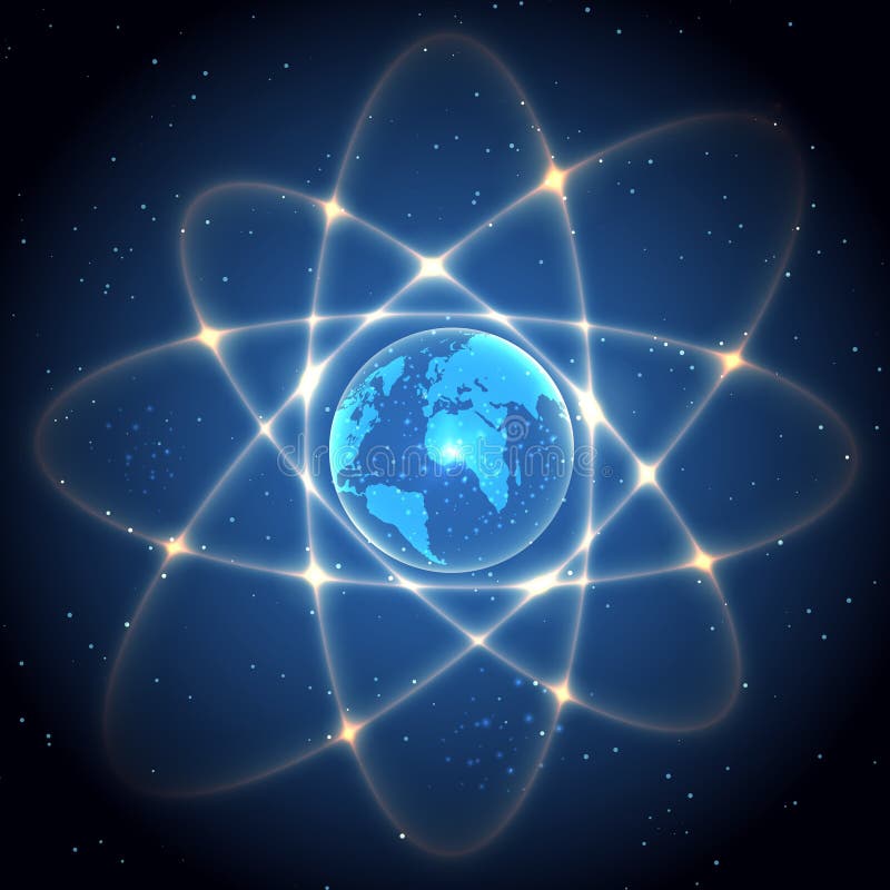 Atom earth stock illustration. Illustration of earth - 19254364