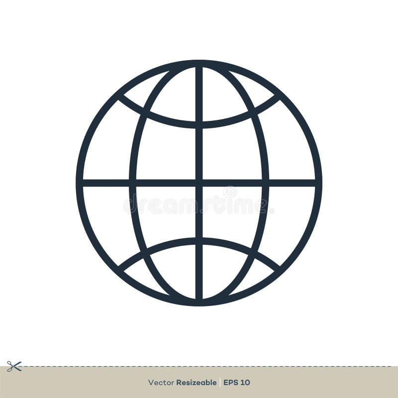 Globe Line Icon Vector Logo Template Illustration Design. Vector EPS 10 ...