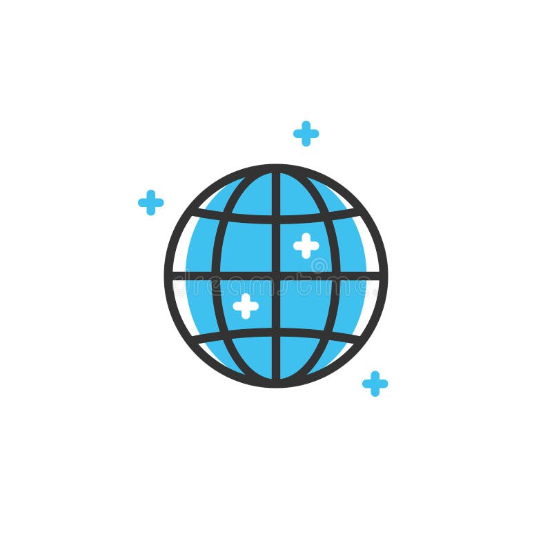 Globe Line Icon Symbol. stock vector. Illustration of symbol - 229005802