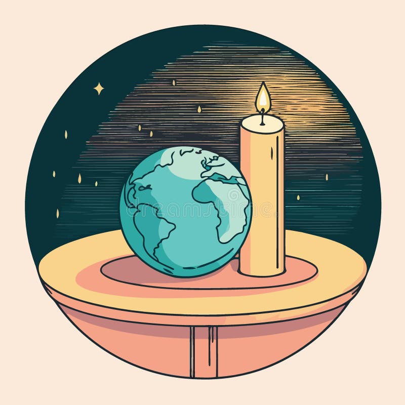 A Globe and a Lit Candle To Represent the Campaign Against Climate ...