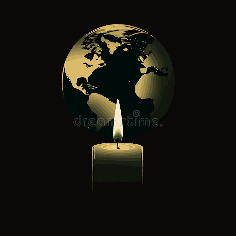 A Globe and a Lit Candle To Represent the Campaign Against Climate ...