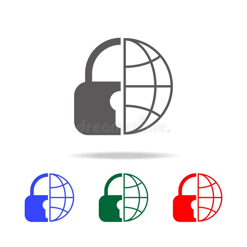 Globe and lock stock illustration. Illustration of protect - 12704775