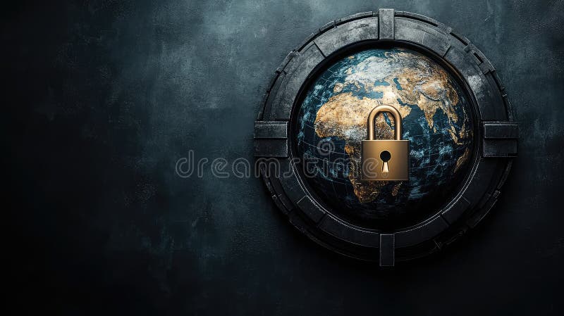 Globe with Lock Symbolizing Protection or Safety Stock Image - Image of ...