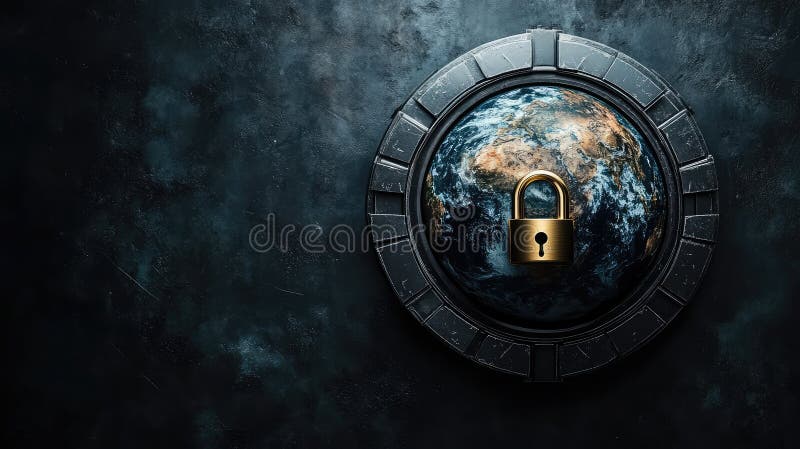 Globe with Lock Symbolizing Protection or Safety Stock Image - Image of ...