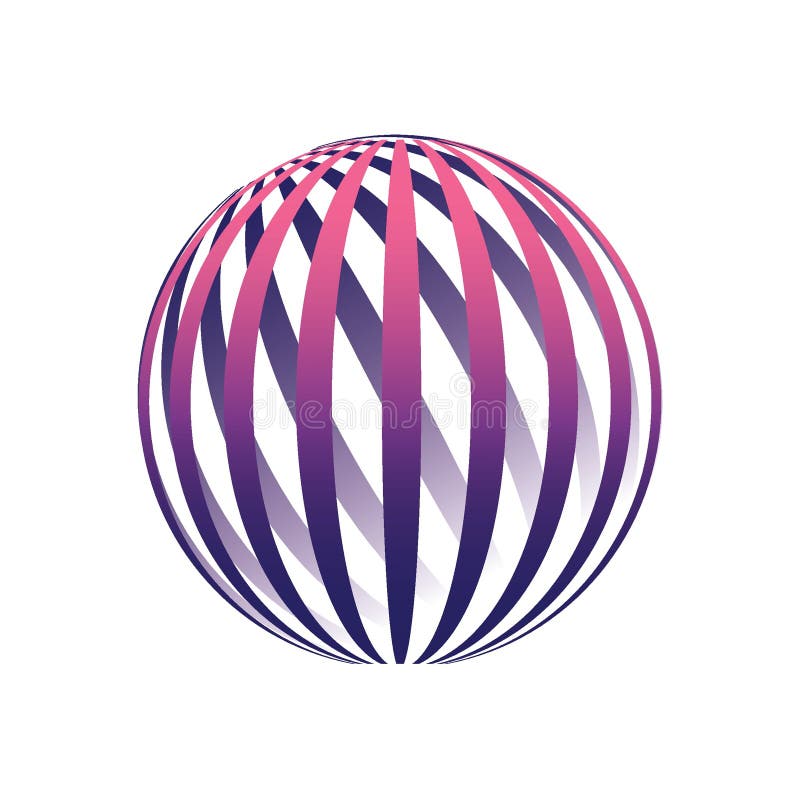 Globe Logo Element with Lines. Vector Illustration Decorative Design ...