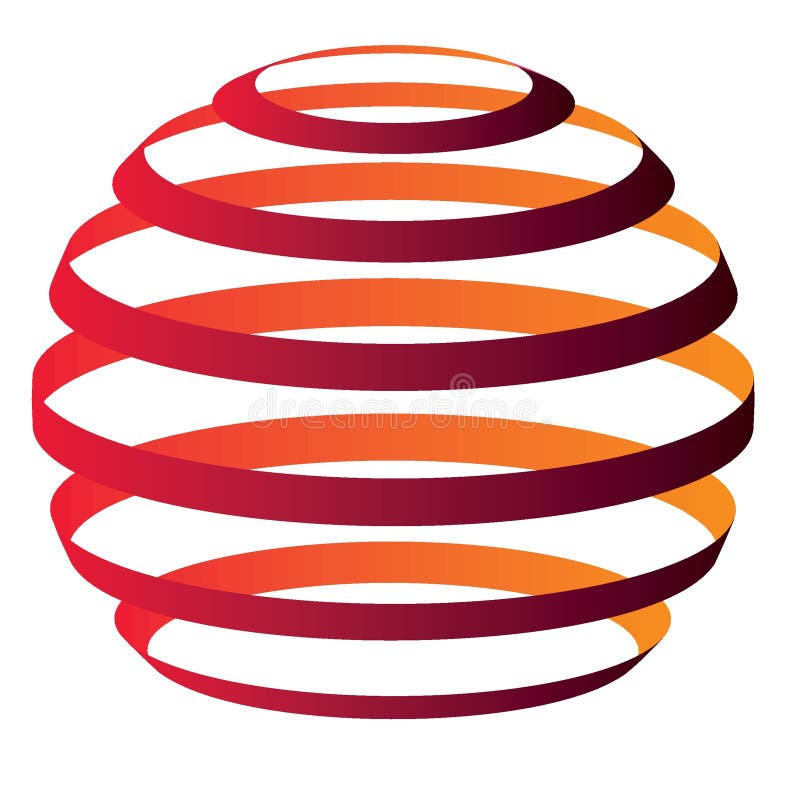 Globe Logo Element Spiral Concept. Vector Illustration Decorative ...