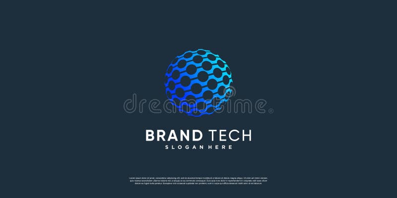 Globe Logo with Modern Technology Concept Premium Vector Part 3 Stock Vector - Illustration of ...