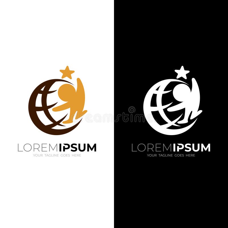 Globe Logo and People Care Design Combination, Earth Logos Stock Vector ...