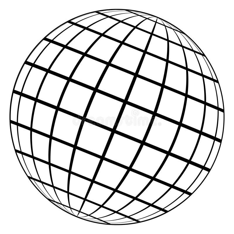 Globe Logo Planet Earth 3D Sphere, Globe Frame Meridian Wire Grid Stock ...