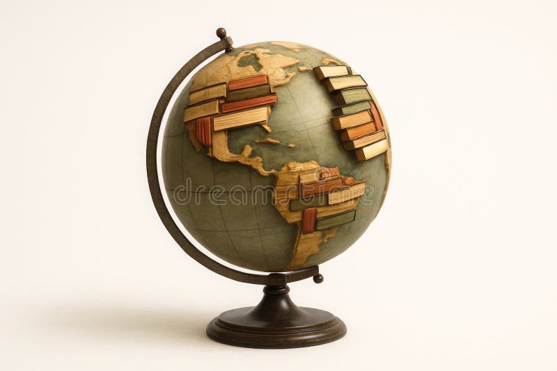 A Globe Made of Books. Education Around the World. Stock Image - Image ...