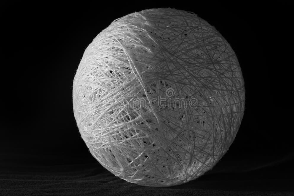 The Globe Made of White Threads on Th Dark Stock Photo - Image of ...