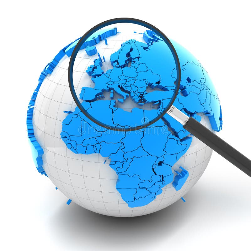 Magnifying Glass Over World Map Stock Illustrations – 113 Magnifying ...