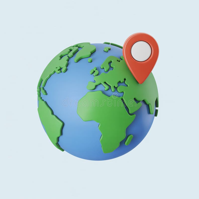 Globe Map with Location Pin Representing Travel Destination and Global ...