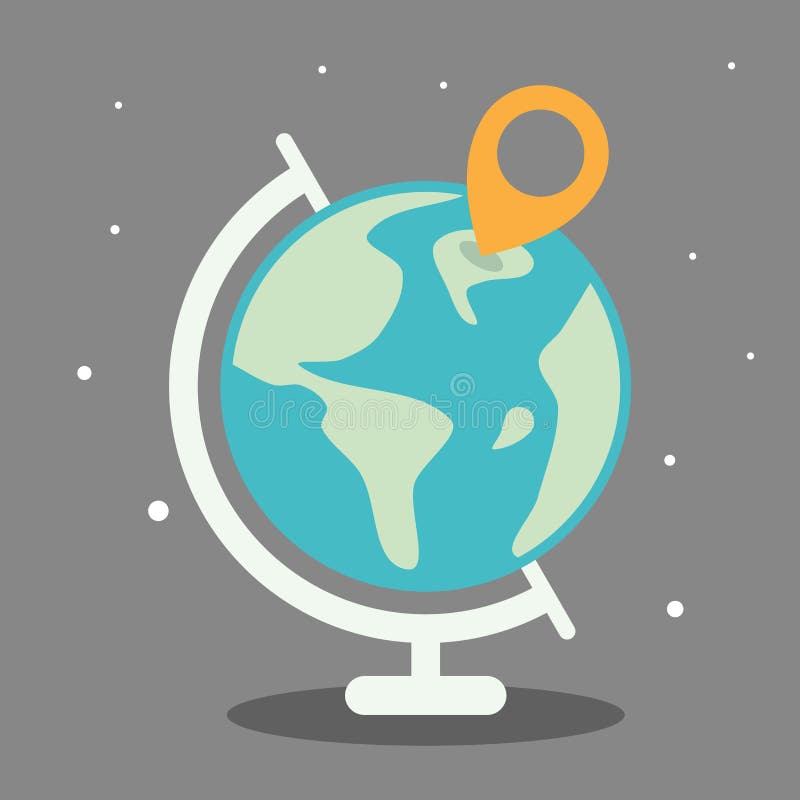 Globe with Map Pins Icon from Astronomy Stock Vector - Illustration of ...