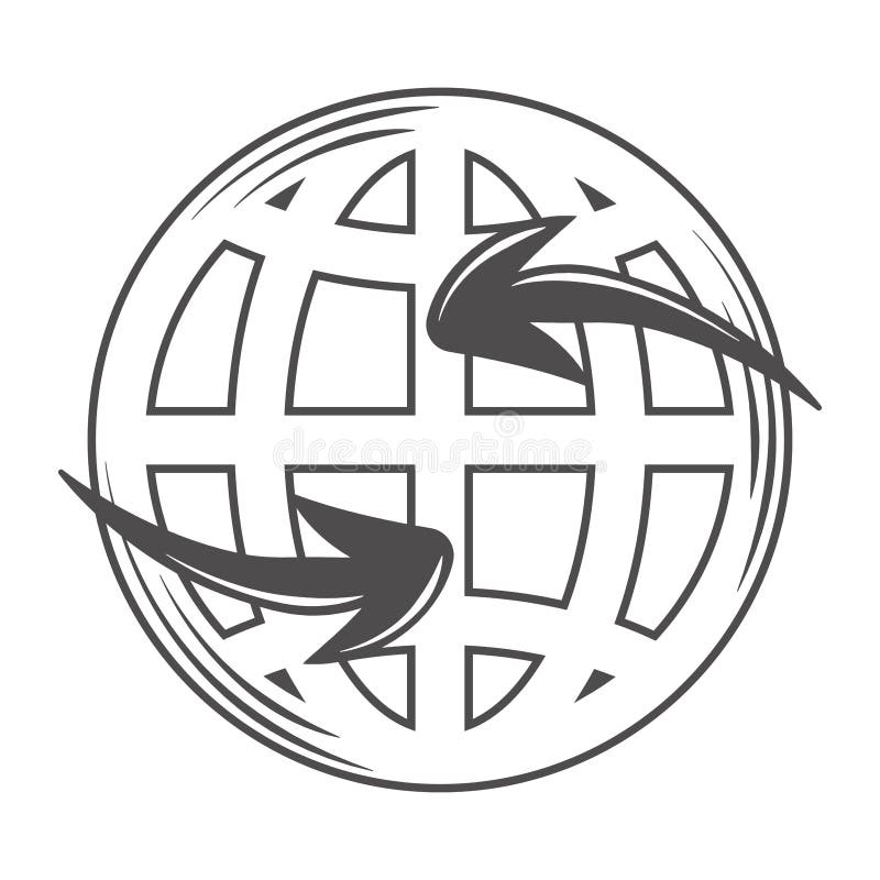 Globe Map World Arrows Graphic Template Icon Stock Vector ...