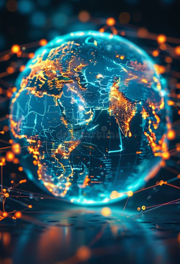 A Globe with a Map of the World in it Stock Illustration - Illustration ...