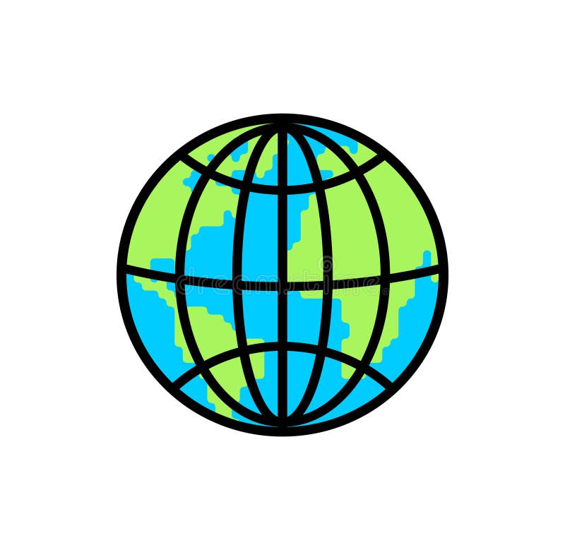 Globe Model of Globe Isolated. Layout of Planet Earth Stock Vector ...
