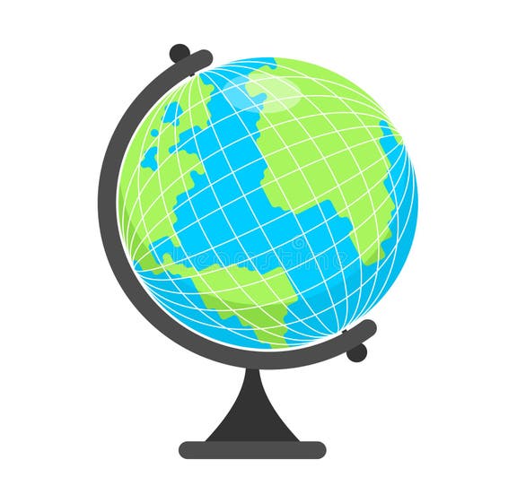 Globe Model of Globe Isolated. Layout of Planet Earth Stock Vector ...