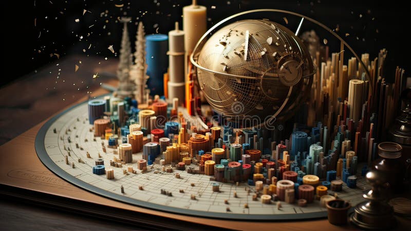 Globe Model of the World on the Table Stock Illustration - Illustration ...