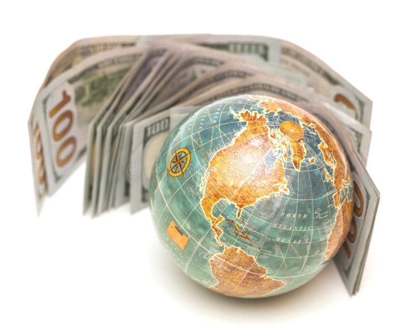 Money and Globe stock image. Image of funds, frame, clear - 9591449