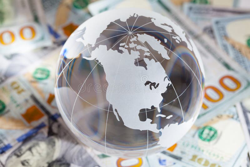 Globe on Money stock image. Image of wealth, investment - 125966677