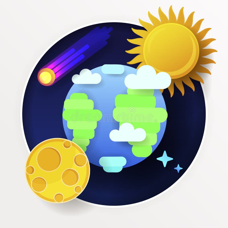 Globe Moon Sun and Stars.day and Night Stock Vector - Illustration of ... Globe Moon Sun and Stars.day and Night Stock Vector - Illustration of ...