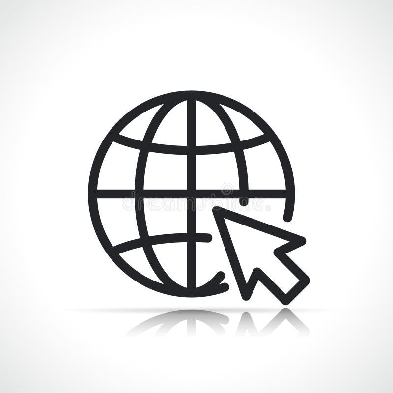 Globe and Mouse Cursor Icon Stock Vector - Illustration of http, site ...