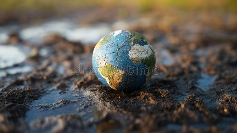 Globe in Mud stock illustration. Illustration of outdoor - 380694869