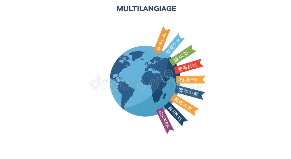 Globe with Multiple Language Flags Concept for Global Communication ...
